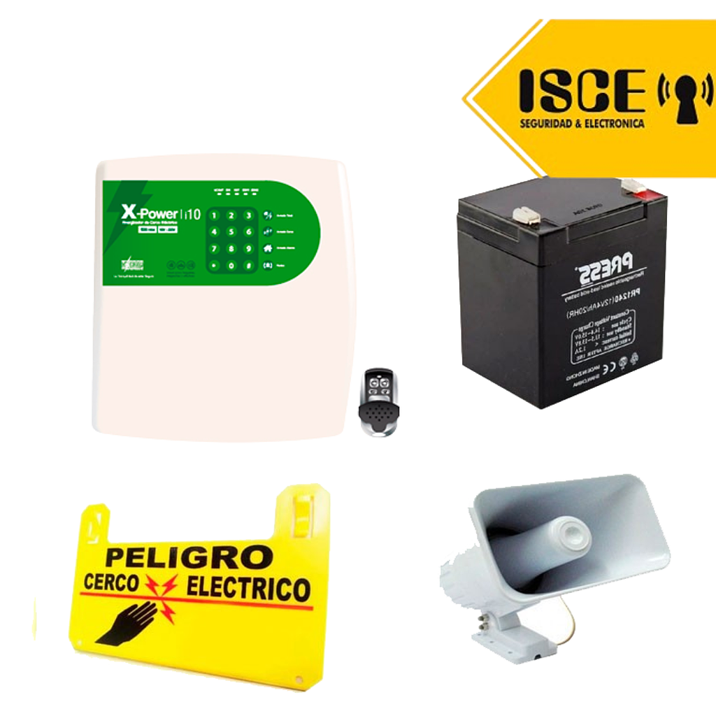 HAGROY KIT ALECTRIFICADOR X POWER i10 CON TECLADO SMD/THD 220V + BATERIA DE 4AMP 12V PS4-12 ...