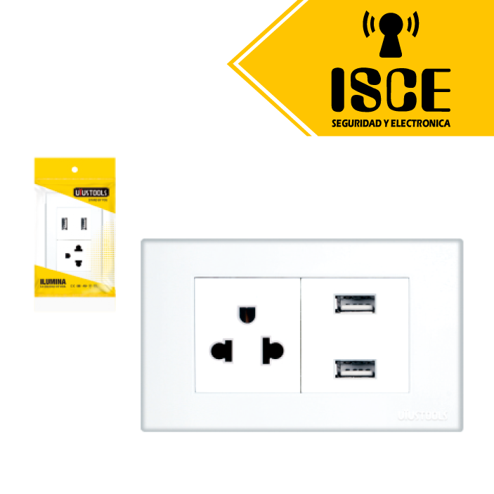 UYUSTOOLS TOMACORRIENTE CON USB PC-BLANCA | ISCE